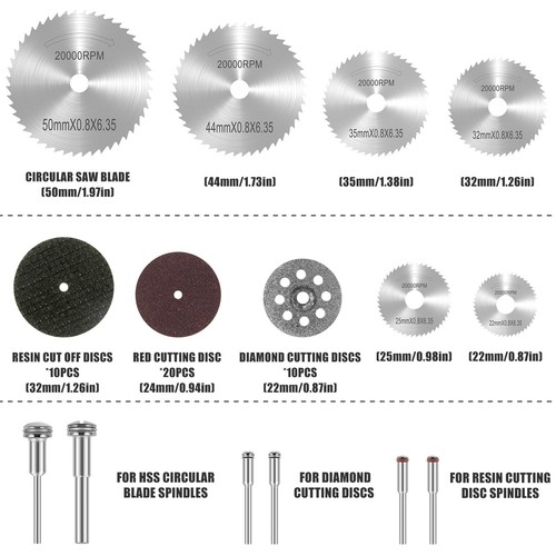 46Pcs Diamond Cutting Wheel Set Resin Cutting Disc Sharp HSS Circular ...