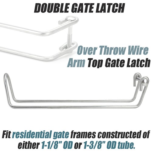 Over Throw Wire Arm Top Gate Latch Chain Link Double Driveway Drive ...