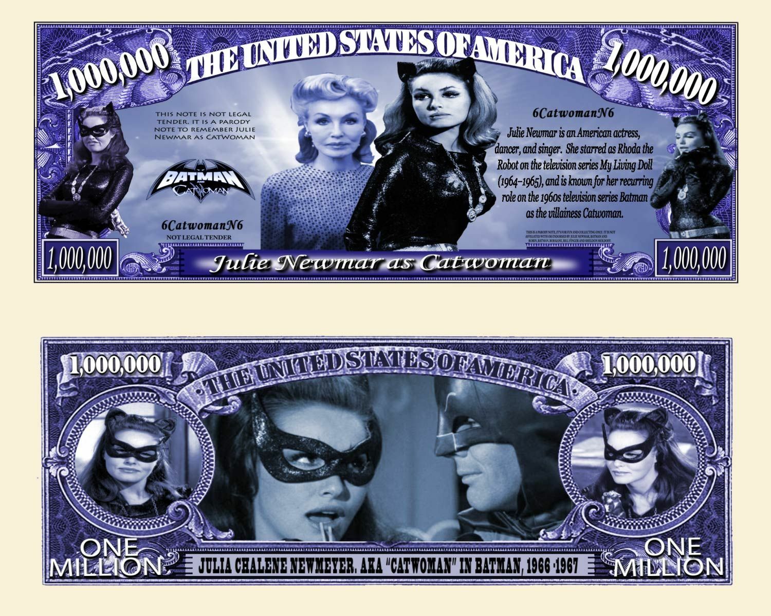 Set of 7 Batman Original Cast Million Dollar Bill Funny Money + FREE ...
