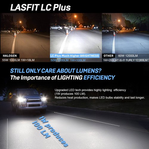 Lasfit 9007 LED Headlight Bulbs Conversion Kit High Low Beam 6000K ...