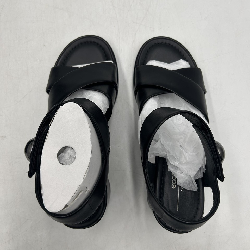 ECCO Women's Sculpted 55 Luxe Button Heeled Sandal Shoes, Black, size 9 ...