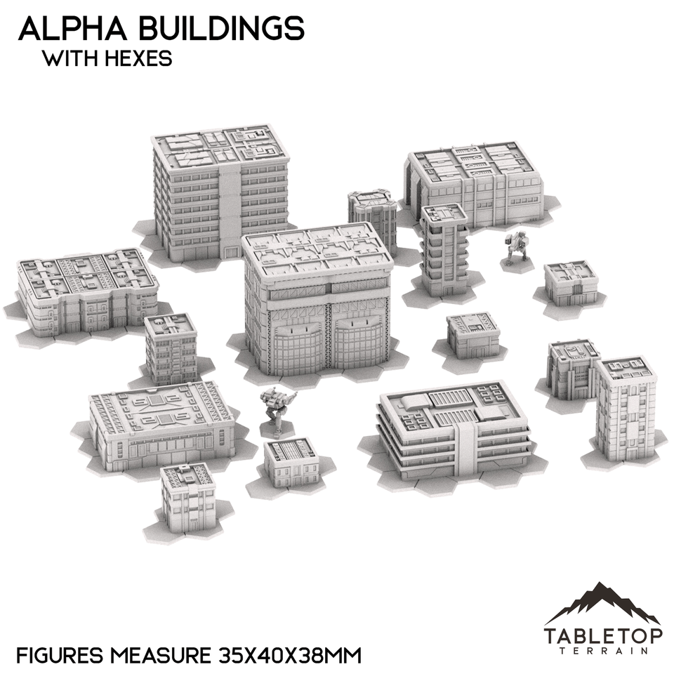 Mecha City Alpha Buildings - Small Scale Mech Wargames 6mm 8mm | eBay