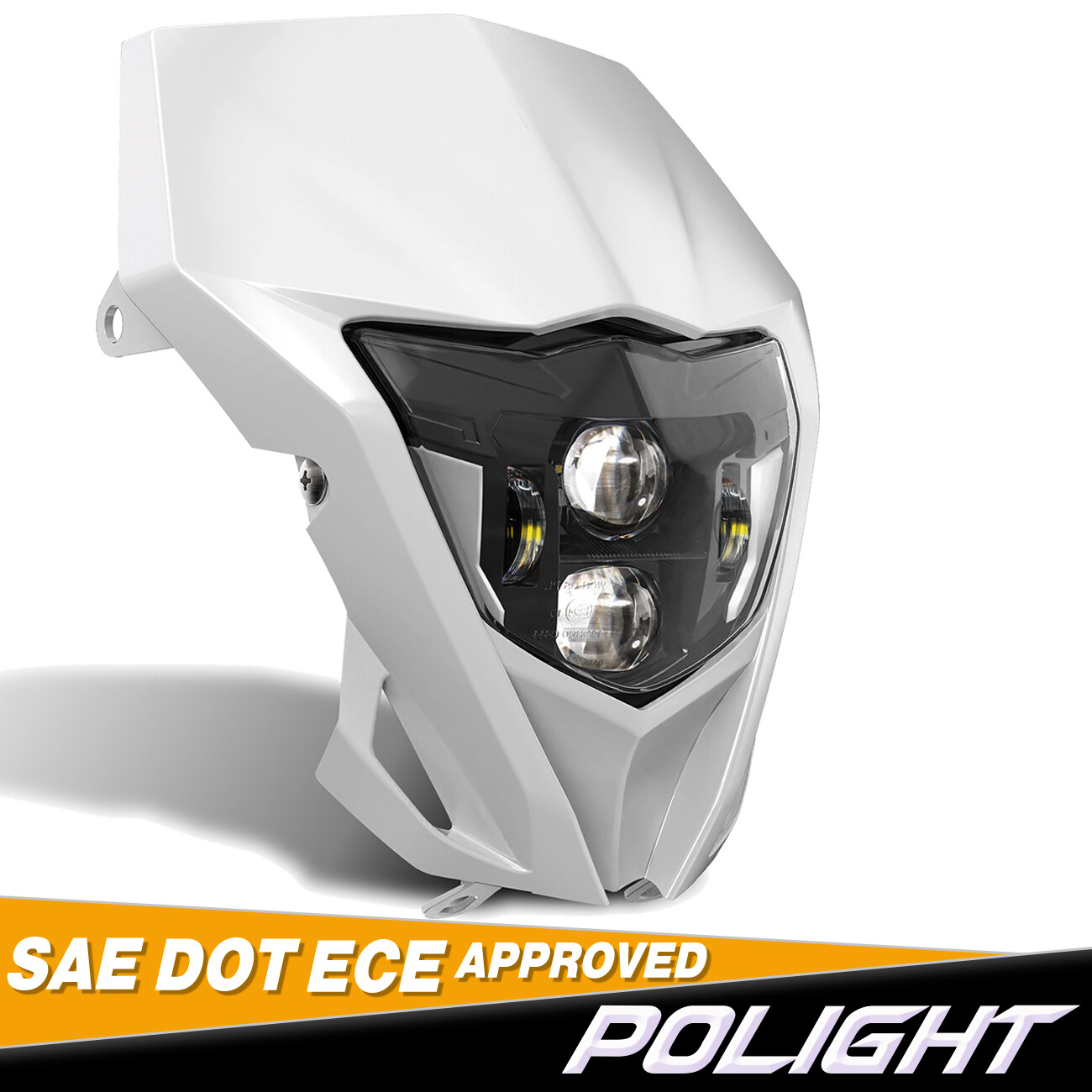 LED Headlight Hi/Lo DRL & White Fairing Dirt Bike Lamp For Yamaha ...