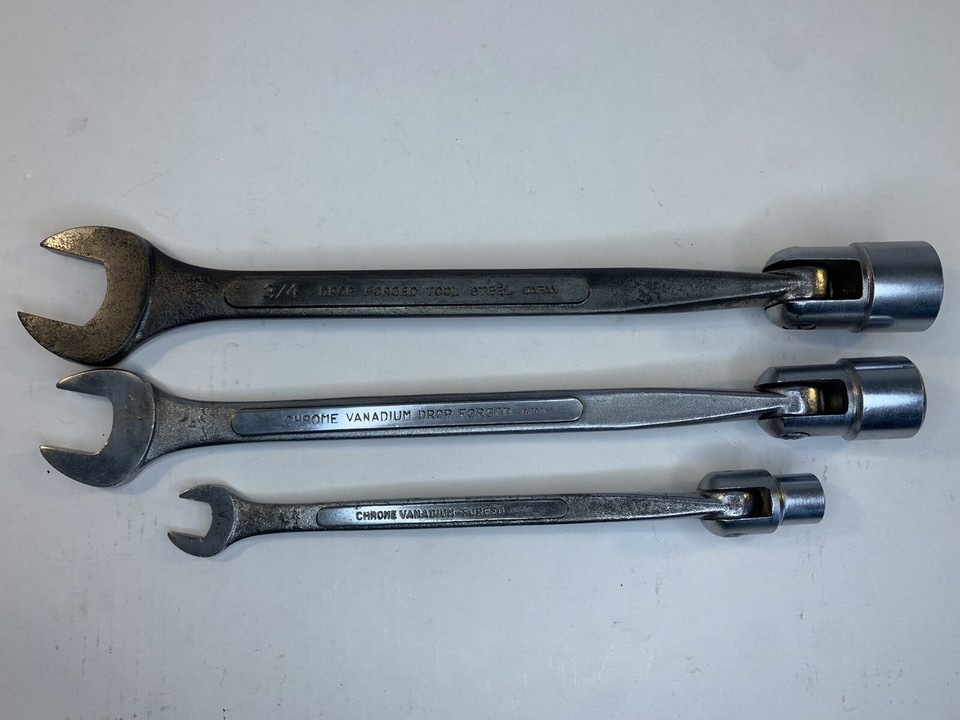 Vintage Truecraft Flex Socket 12pt Flexible Head Open End SAE Wrench ...