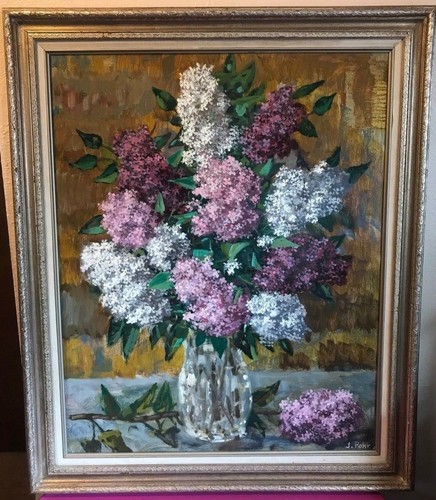 COLORADO ARTIST JACK POHR ORGAN LILAC FLOWERS STILL LIFE PAINTING ...