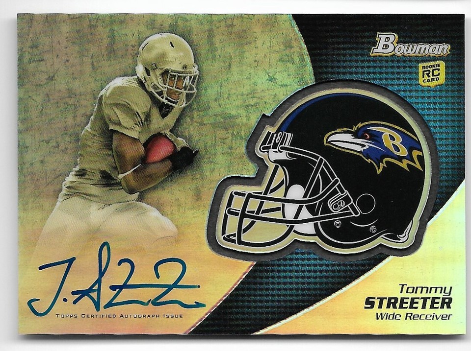 Tommy Streeter 2012 Bowman Rookie Team Helmet Autograph #BCRA-TS Ravens ...