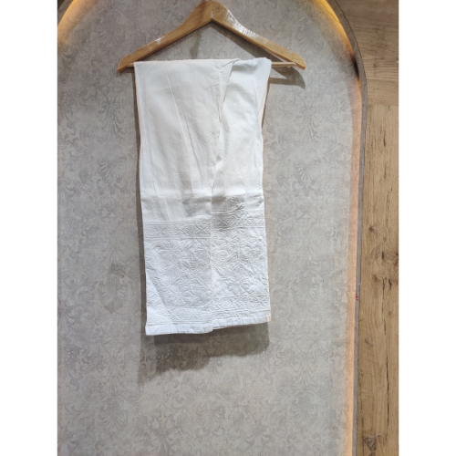 White Computer Lycra Pant for Women with Single Side Pocket Size 38 to ...