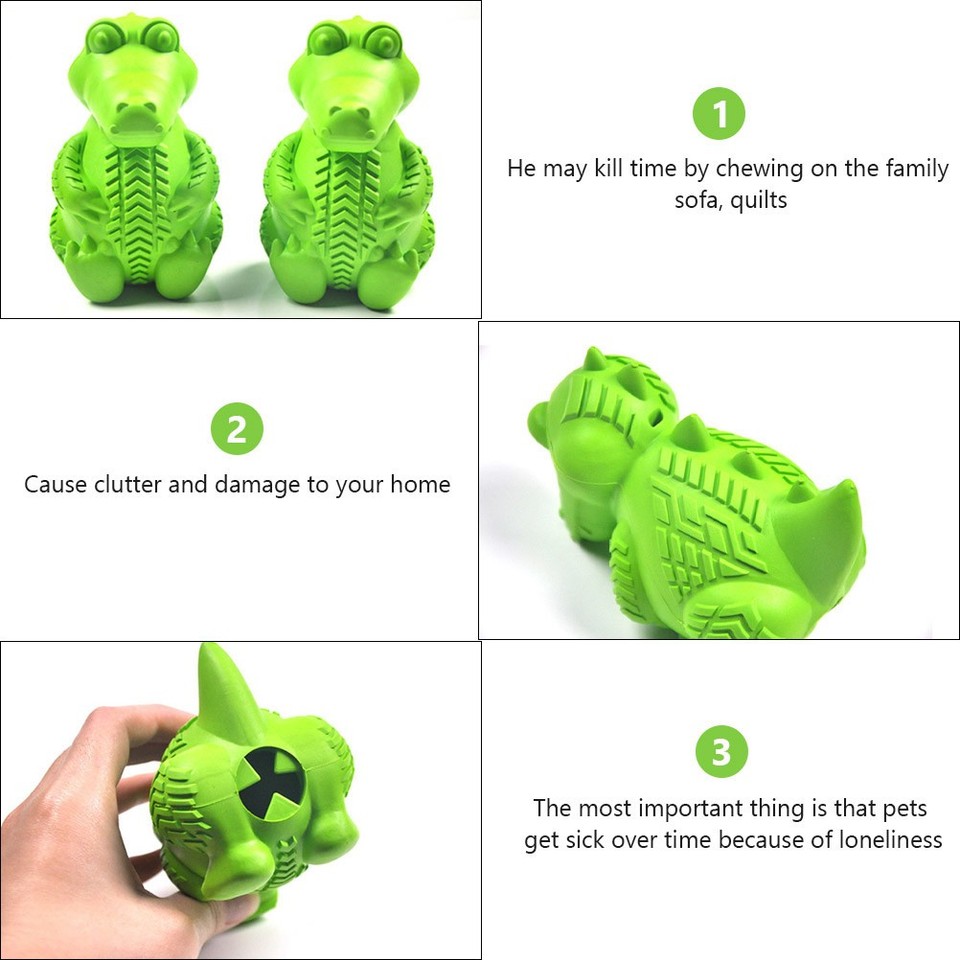 Dog Chew Toy Bite Resistant Rubber Puppy Treat Toy for Teeth Cleaning ...