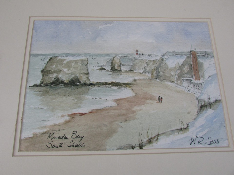 Watercolour Print by Local Artist W R Scott (Bill) of Marsden Bay South ...