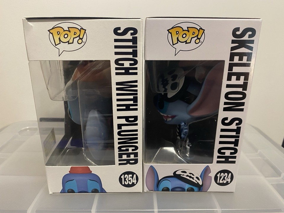 Funko Pop Stitch Lot Stitch Plunger + Skeleton Stitch LOT OF 2 - #1354 ...