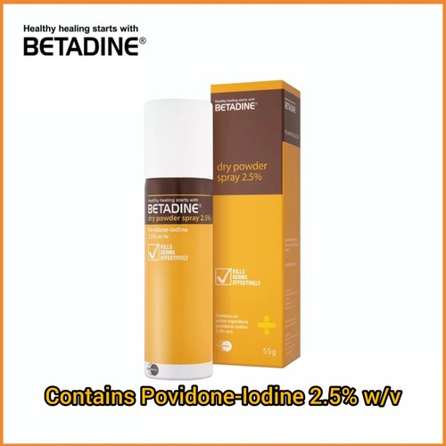 10x Antiseptic for Wounds Povidone-Iodine 2.5% Dry Powder Spray 55g ...