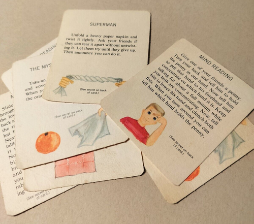Vintage Magic Trick Cards Illustrated Practice Instructions Learning ...