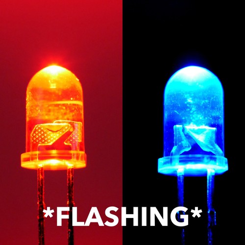 5mm Dual Bi-Color Flashing Clear Lens LED Light - QTY: 10 pcs - US ...