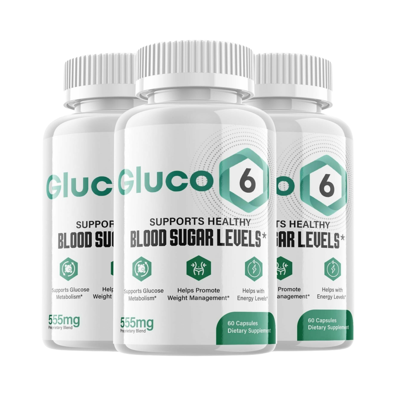 3-Pack Gluco6 Blood Pills - Gluco 6 Supplement For Blood Sugar Support ...