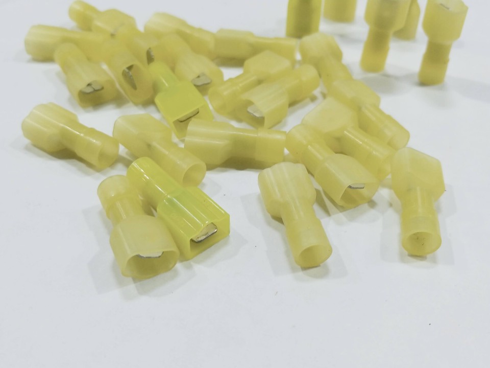 25 each Terminals FASTON Quick Connect tab F2 1/4" Male 12-14 AWG crimp ...