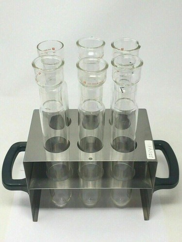 Tecator DS-6 Evaporator Distillation Rack + 6X Round-bottom Glass Test ...