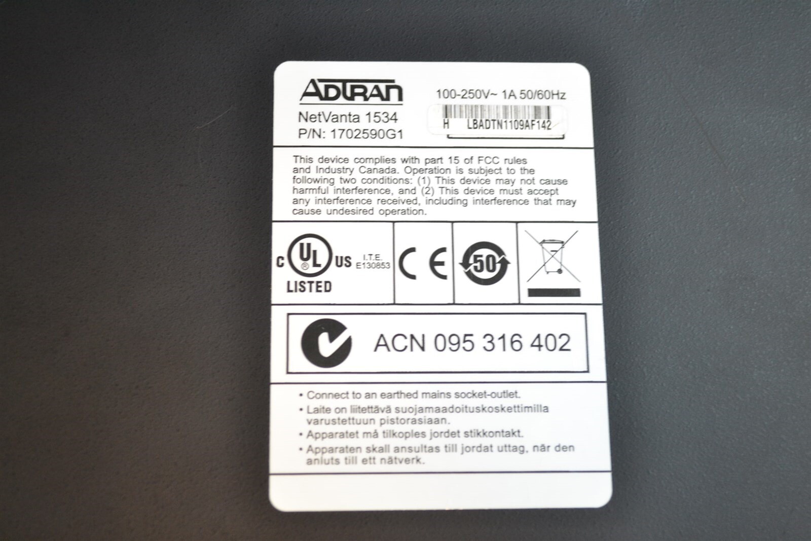 Adtran Netvanta 1534 Switch 1702590G1 24 Port 3 Layer 2nd Gen Console ...