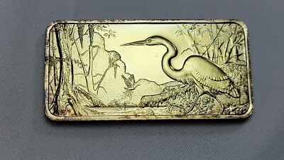 Vintage 1974 Hamilton Mint ATB 24K EGP 1 Ounce Silver Art Bar The Bayou ...