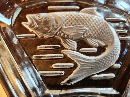 5 Section Glass Serving Dish, Embossed Pattern, Fish, Crudite | eBay