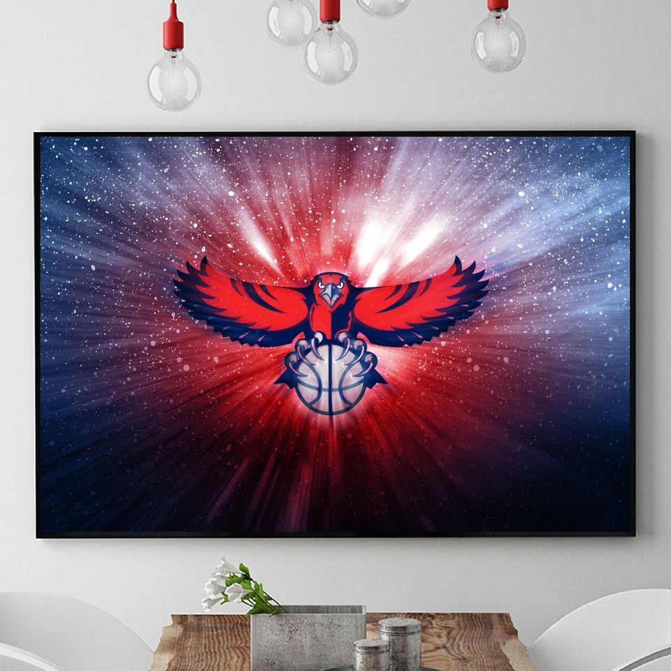 Atlanta Hawks Logo Flash Basketball Print NBA Team POSTER 24" x 36 ...