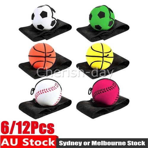 6-12pcs SPONGE RUBBER HIGH BOUNCE RETURN BALL Wrist Strap Elastic ...