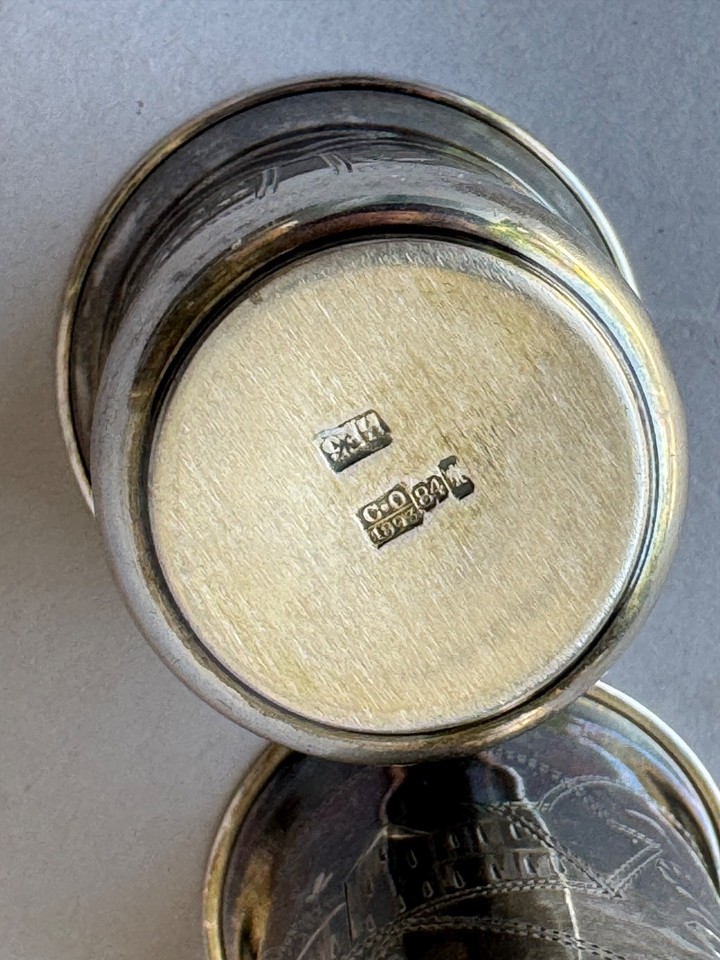 PAIR 2 , 1893 Imperial Russian Kiddush Cups 84 Silver 81g | eBay