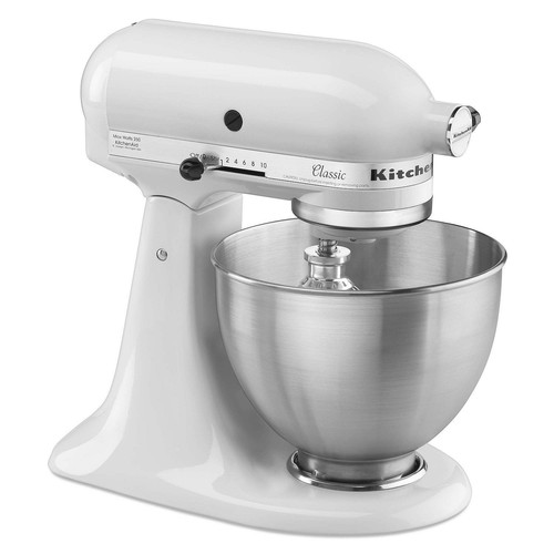 KitchenAid K45SS Classic Series 4.5 Qt Tilt-Head Stand Mixer White ...