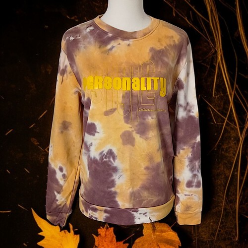 Xios New York Distressed Sweatshirt S Womens Tie Dye Mustard Bloke ...