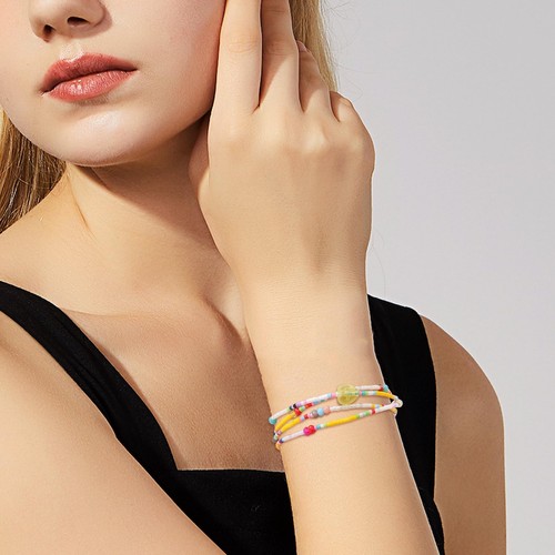 Colorful Seed Beaded Pearl Stackable Stretch Bracelets for Women, Dainty Boho Ha | eBay