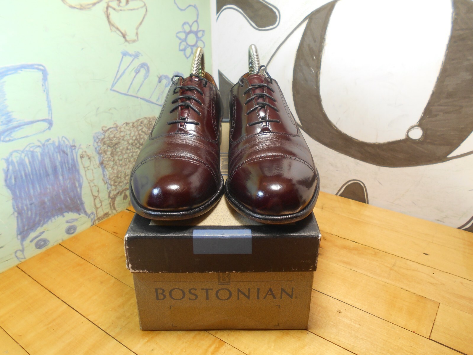 Bostonian Classics Burgundy Leather Cap Toe Oxfords M… - Gem