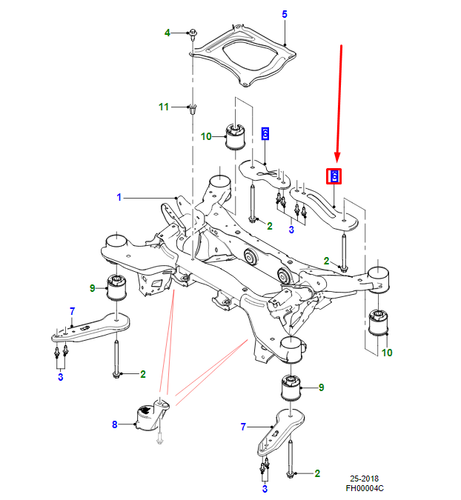 JAGUAR XF X260 Rear Subframe Crossmember Brace T2H8630 NEW GENUINE ...