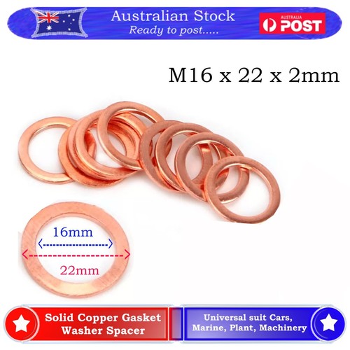 16mm Copper Washer Crush Sump Plug 1x - M16 22x2 mm Banjo Industrial ...