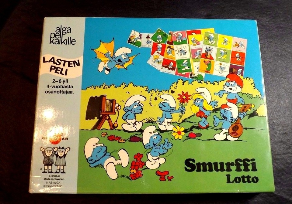 SMURFFI LOTTO BOARD GAME - MADE IN SWEDEN AND IN SWEDISH LANGUAGE ...