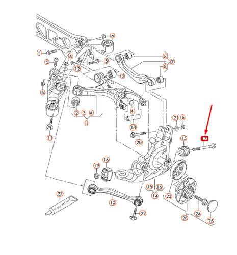 NEW OEM AUDI A4 B8 REAR SUSPENSION KNUCKLE BOLT WHT003818A GENUINE NO🇺🇸 ...