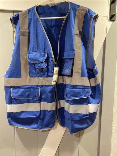 9 Pockets Hi-Vis Blue Mesh 5X Large JK Safety Vest New | eBay