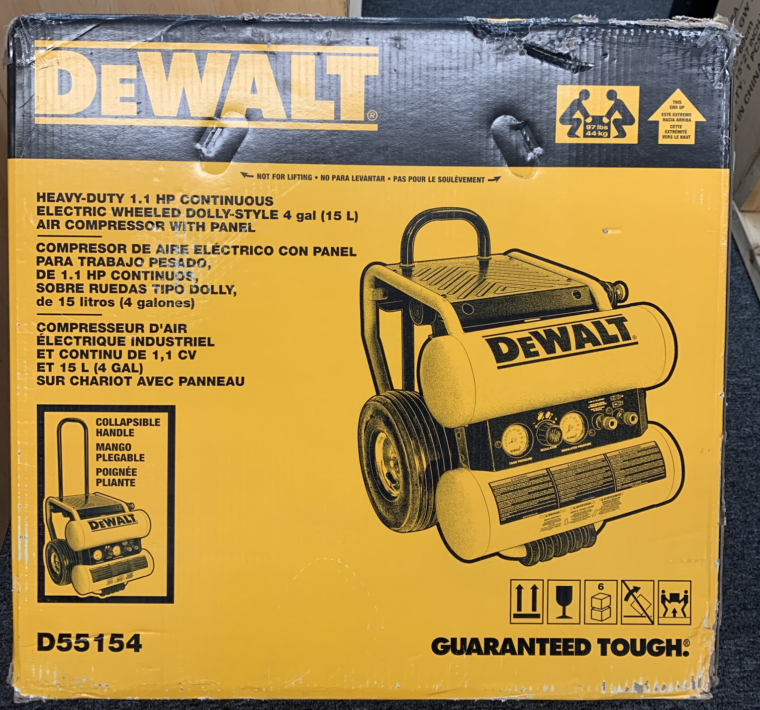 Wheeled Dolly Compressor DEWALT 4 Gallon Electric Air Compressor - 1.1 ...