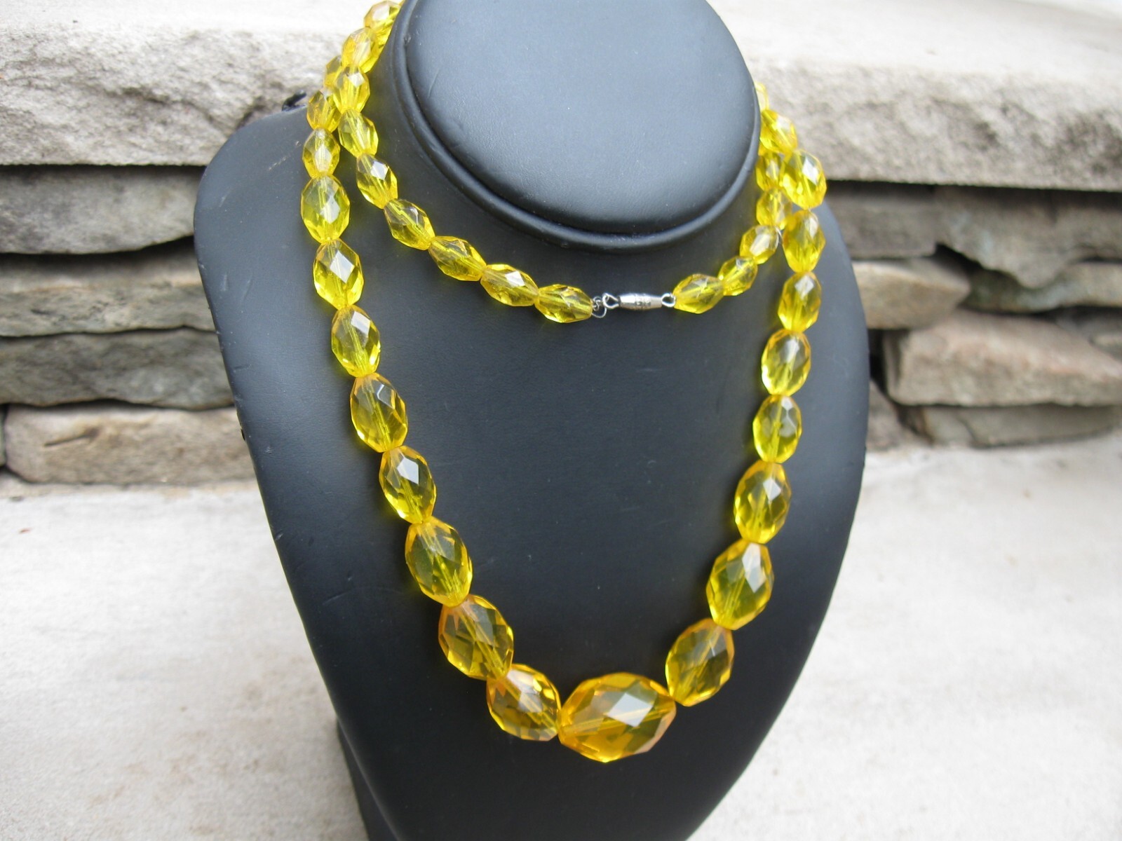 Antique Ornate Faceted Czech Citrine Glass Pendant Ne… - Gem