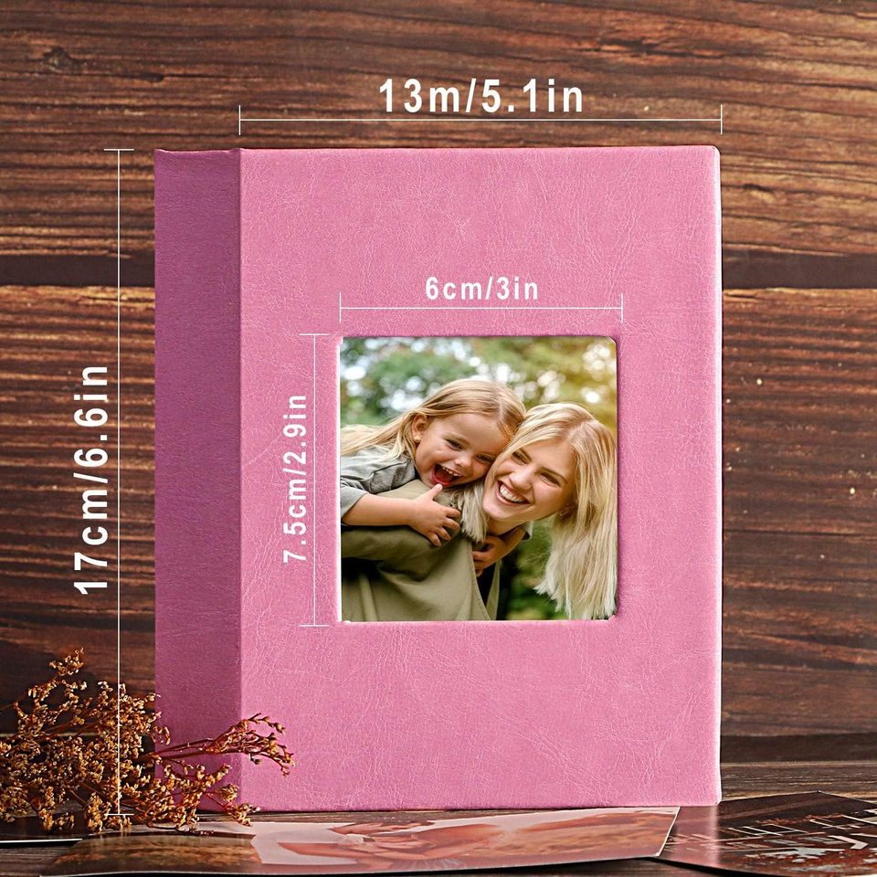 Photo Album 4X6 50 Pockets 2 Packs, Small Mini Capacity Leather Photo ...