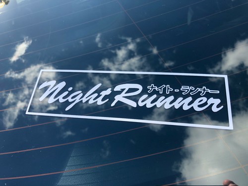 NIGHT RUNNER Car Sticker Jdm Turbo window skyline fits toyota nissan ...