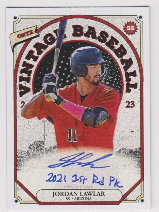 2023 Onyx Vintage JORDAN LAWLER Arizona Diamondbacks INSCRIBED AUTO RC ...