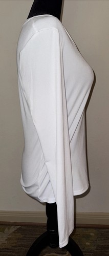 White Long Sleeve Large Blouse Pullover Polyester/Spandex | eBay