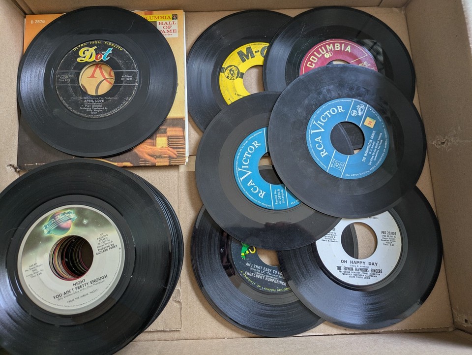 Huge Lot of 130 + 45 rpm 7 Inch Records Variety Appear in Good ...