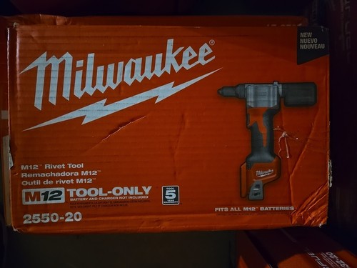 Milwaukee 2550-20 M12 12V Cordless Rivet Tool Tool Only New Open Box ...