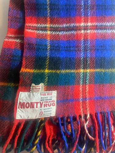 Vintage Monty Travel Rug Wool Red Tartan Throw New Zealand 58”x 71” | eBay