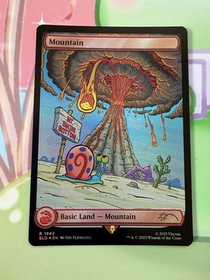 Mountain Full Art FOIL #1942 NM/M Spongebob Secret Lair MTG Magic the ...