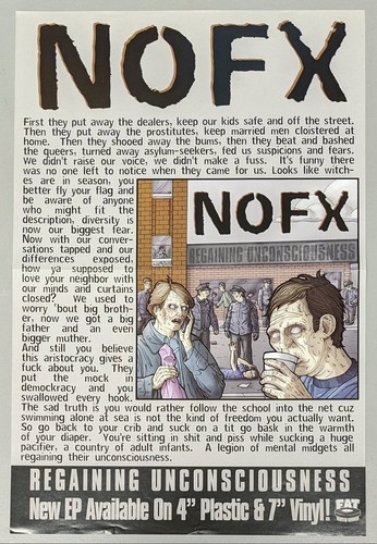 2003 NOFX Regaining Unconsciousness Fat Wreck Chords Promo Poster 18 x ...