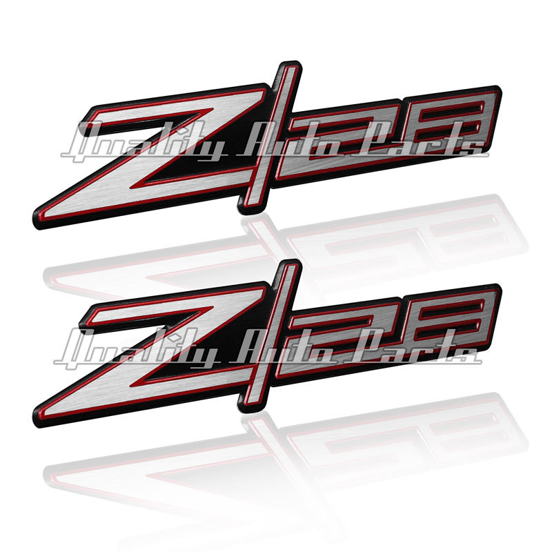 2 - NEW Z28 Anodized Brush Aluminum Silver Adhesive Emblem Badges (Z28 ...