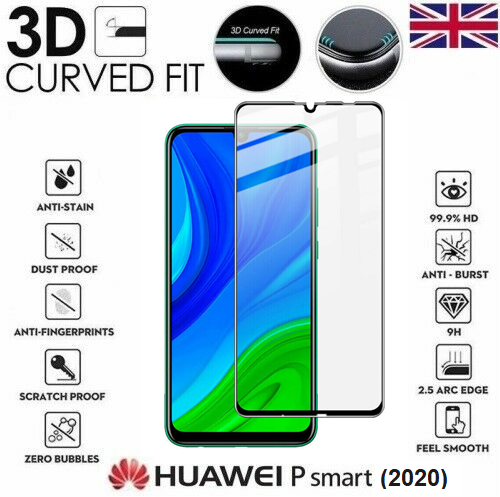 For Huawei P Smart 2020 Genuine Full 3D Tempered Glass 9H Screen ...