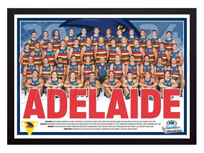 Framed 2024 Adelaide Crows AFL Football Poster - 45cm x 32cm x 3cm ...
