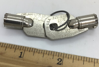 Matching Pair ACE Chicago Lock Vending Machine Keys Soda Coke Coca-Cola ...